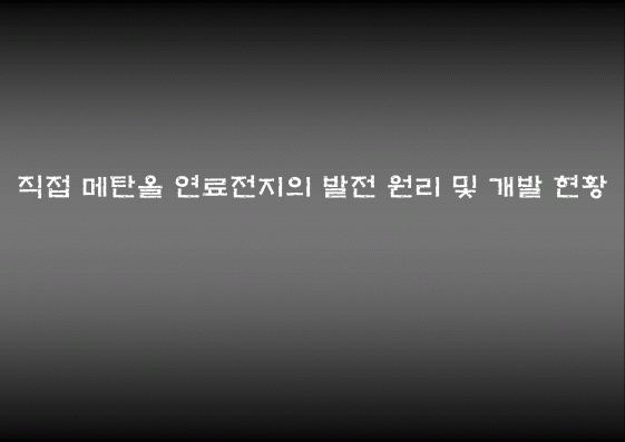 직접메탄올연료전지의발전원리및개발현황ppt