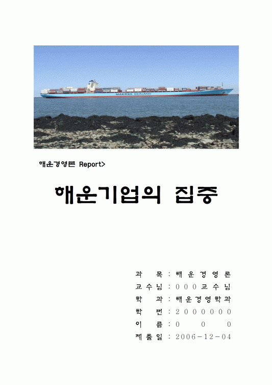 해운기업의 집중