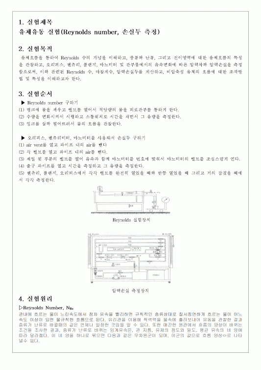 유체유동 실험(예비)