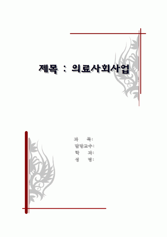 [분석/조사] 2007년 의료사회사업의 의의와 기능, 의료사회사업사의 역할, 전망 레포트