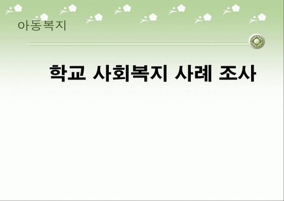 학교 사회복지의 정의와 실태 및 대처요령, 학교 사회복지 사례, 사회복지 프로그램