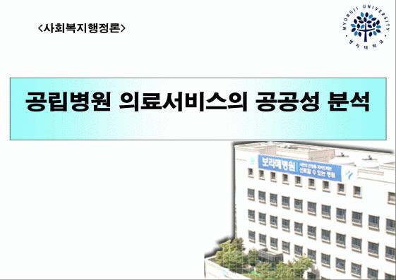공립병원 의료서비스의 공공성에 관한 분석