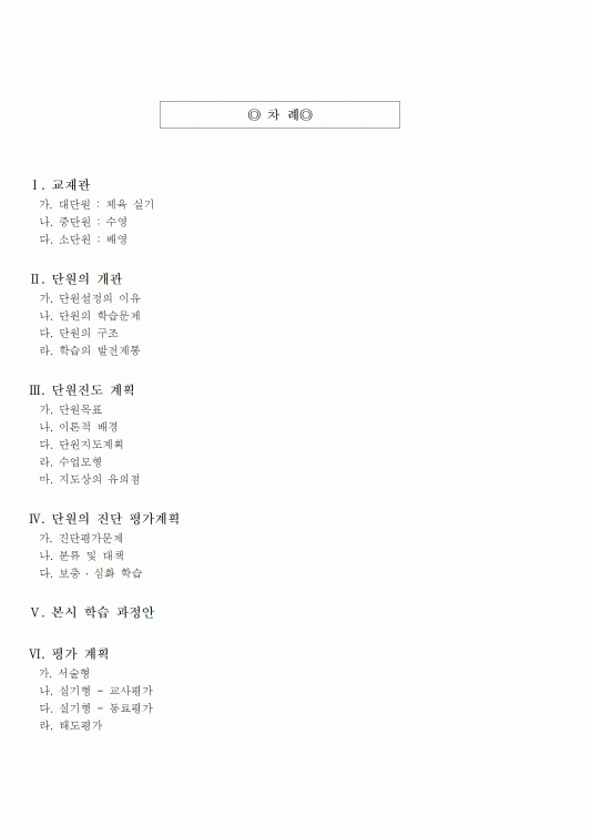체육과 교수학습 과정안 (배영편-세안)
