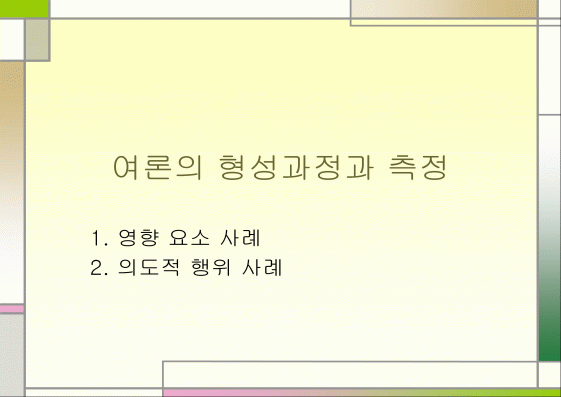 여론의 형성과정과 측정