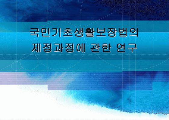 국민기초생활보장법의 제정과정에 관한 연구