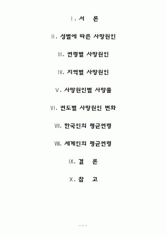 한국인의 사망원인