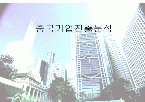 중국기업진출분석석