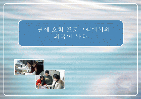 연예 오락 프로그램에서의 외국어 사용