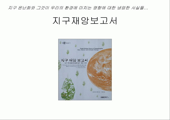 지구재앙보고서PPT