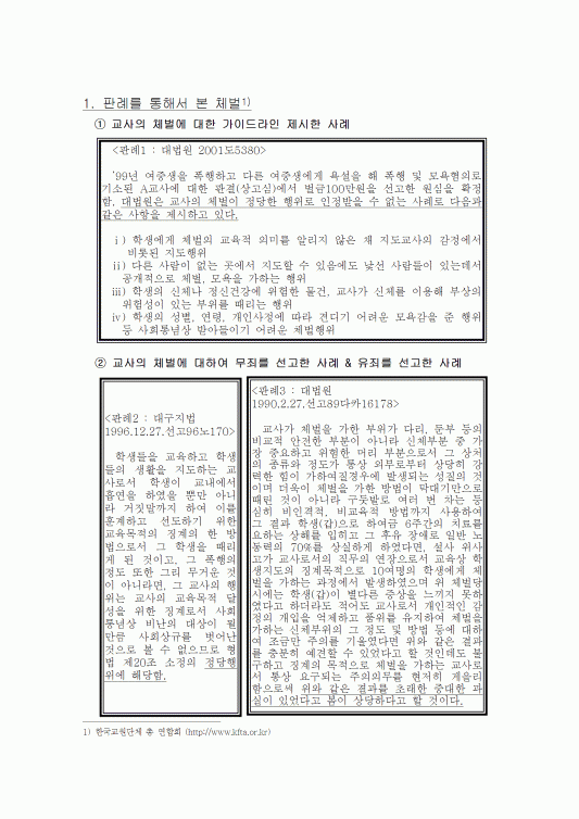 학교 현장에서 체벌에 대한 나의 생각