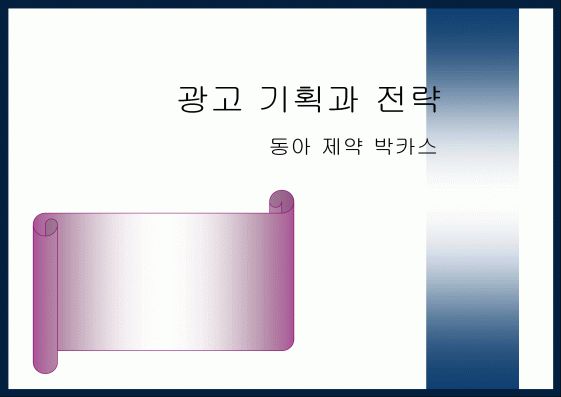 동아 제약 박카스 광고기획과 전략
