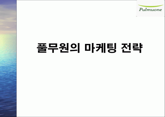 [마케팅] 풀무원의 마케팅 전략