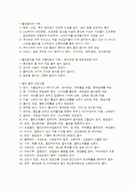 웰빙음식의 이해