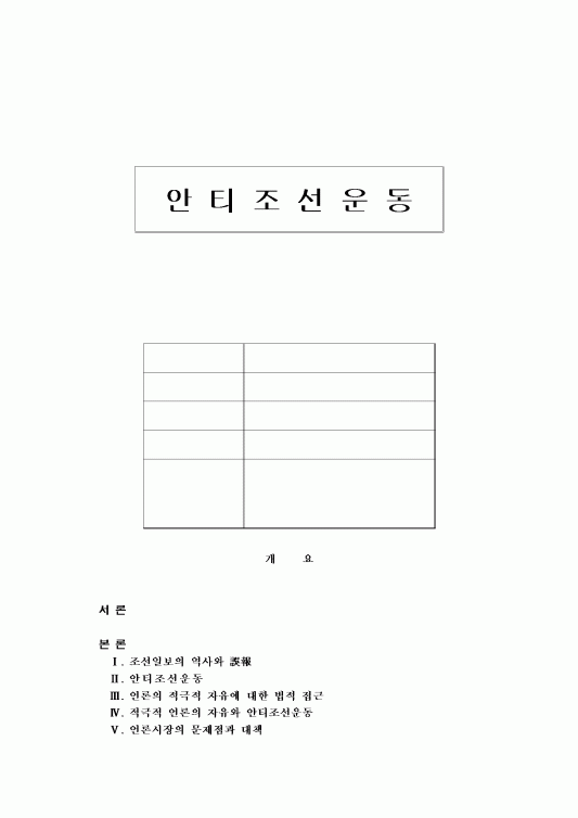 [사회과학] 안티조선운동