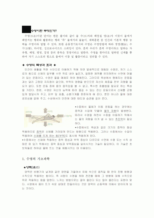 수영의 과학적 원리