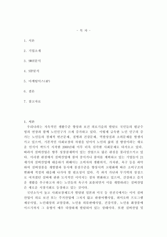 실버마케팅 사업보고서