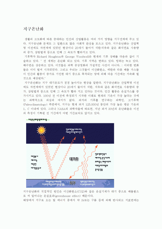지구 온난화 (관련 도표 자료 첨부)