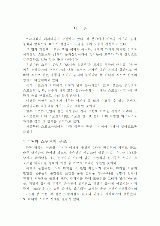 뉴미디어와 스포츠