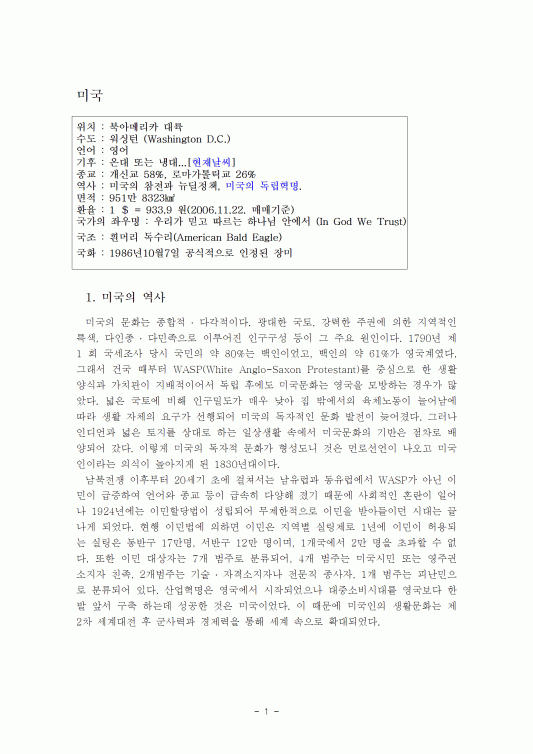 미국의 문화와 역사