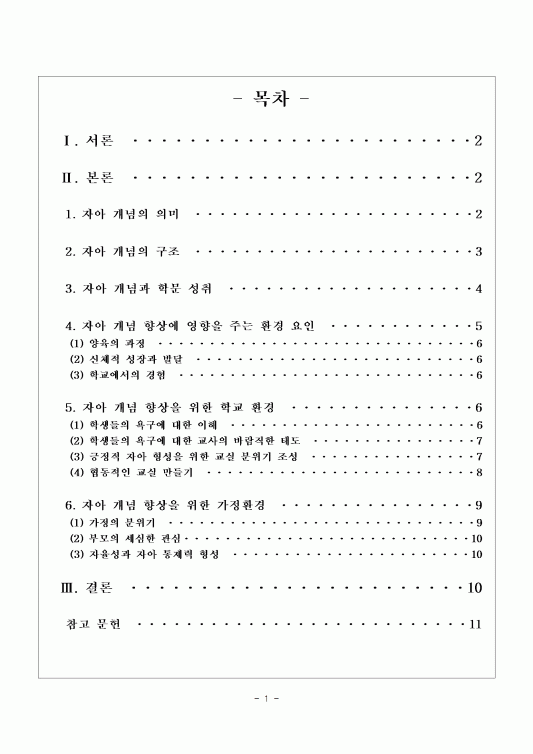 자아개념에 영향을 미치는 요인
