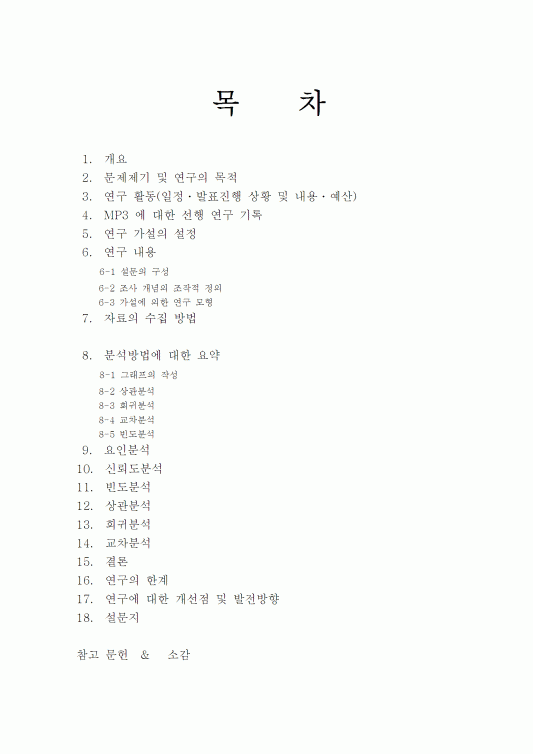 MP3 이용 실태에 관한 자료분석