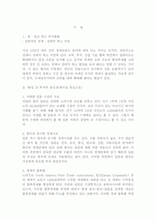 한국과 일본간 투자