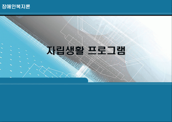 자립생활 프로그램