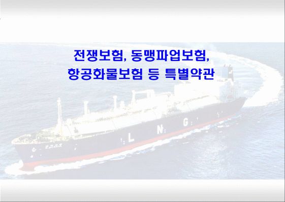 전쟁보험, 동맹파업보험, 항공화물보험 등 특별약관
