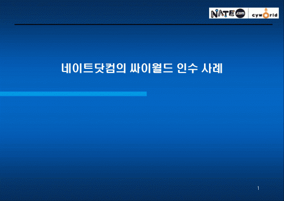 네이트닷컴의 싸이월드 인수 사례