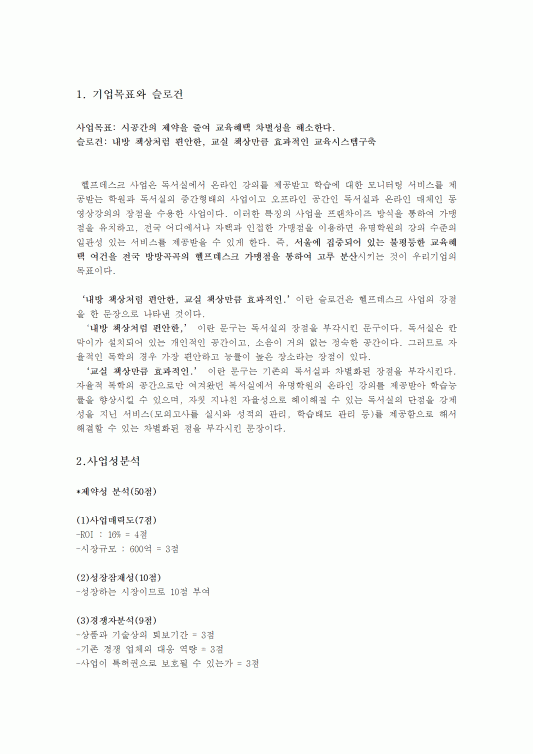헬프데스크 -가상창업계획서