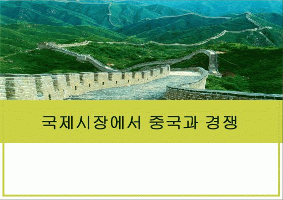 국제시장에서 중국과 경쟁