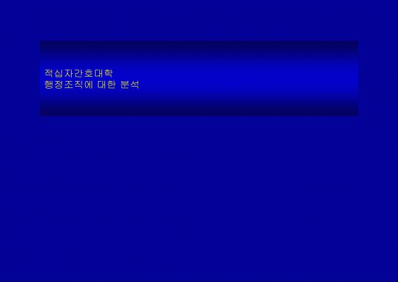 적십자간호대학 행정조직에 대한 분석