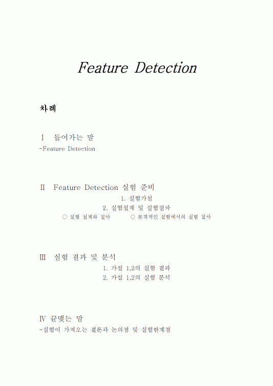 Feature Detection 레포트 자료