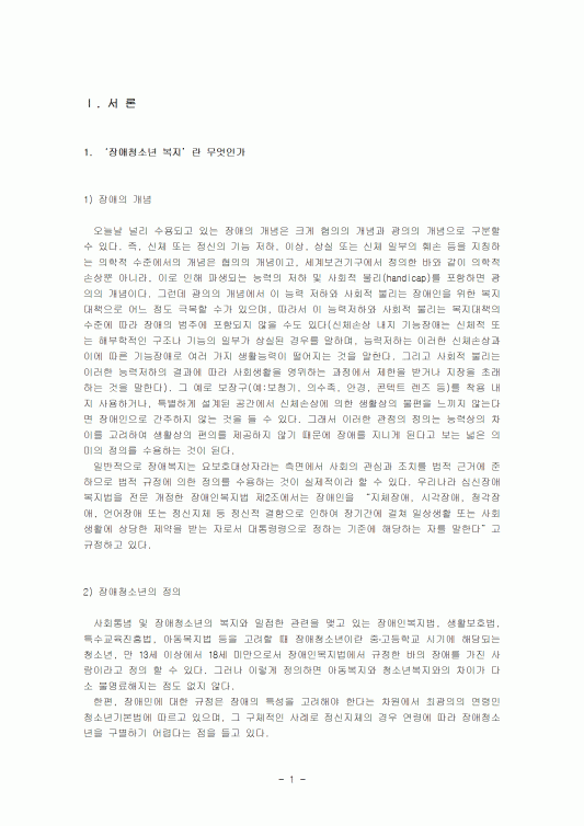 장애 청소년 복지