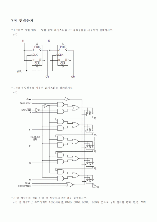 디지털회로 설계의 기초 7장 연습문제 풀이