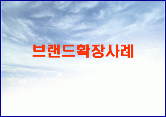 브랜드 확장 사례