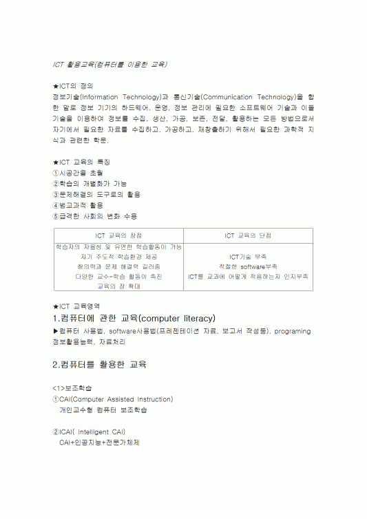 학교에서의 컴퓨터 활용