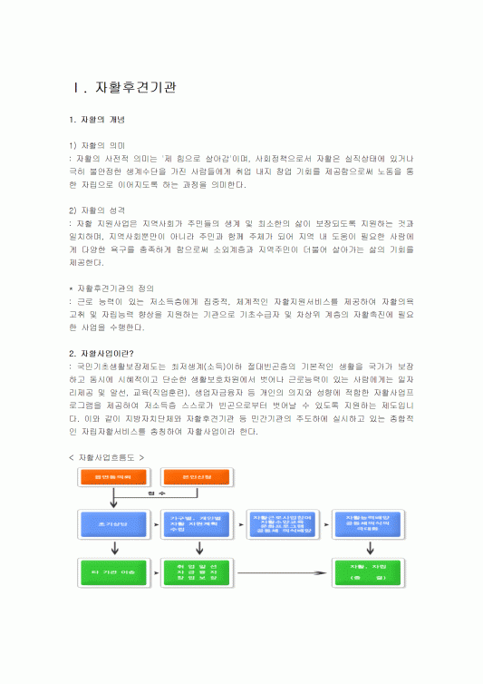 자활후견기관에 관한 고찰