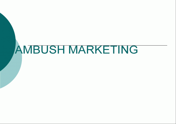 Ambush Marketing 레포트 자료