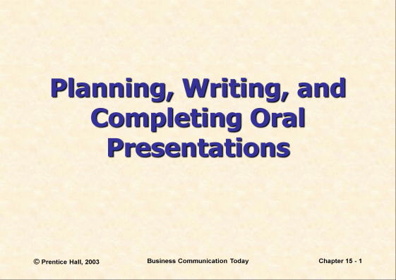 Enhancing Oral Presentations