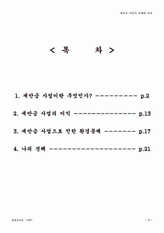 새만금사업의 과제와 전망