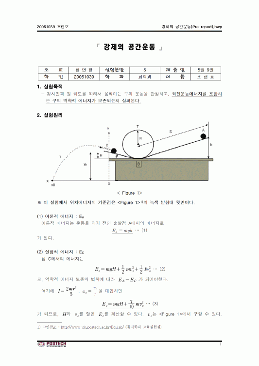 강체의 공간운동 프리레포트