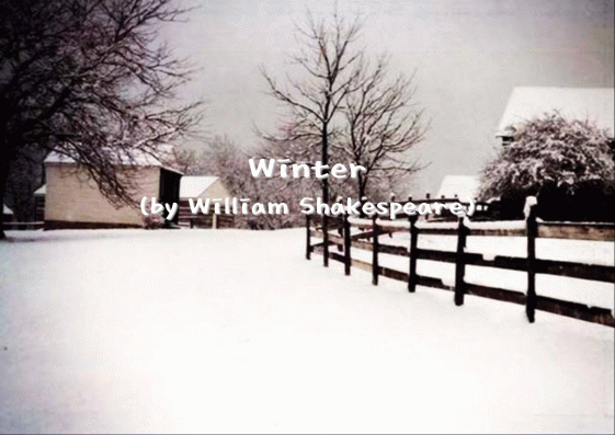 Winter - William Shakespeare