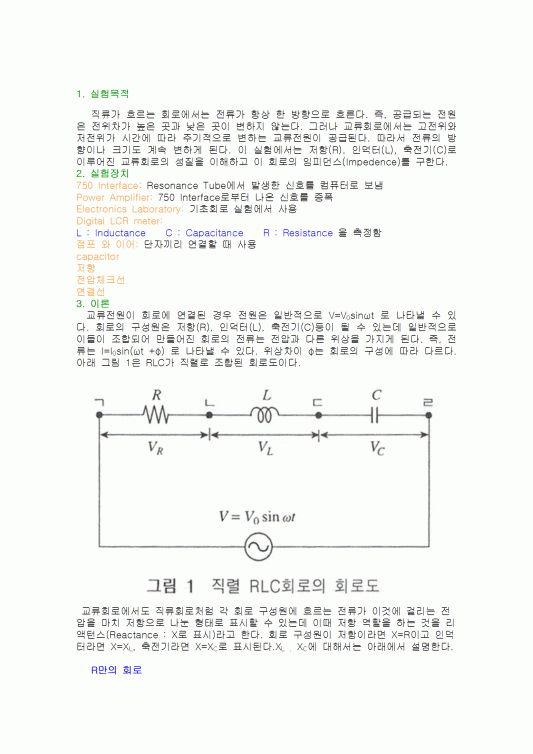 RLC 실험 예비 레포트