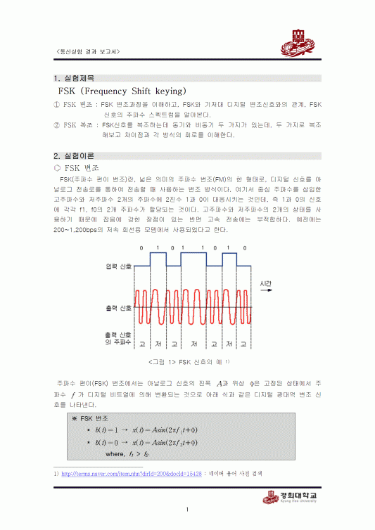 FSK 실험보고서 (통신실험)