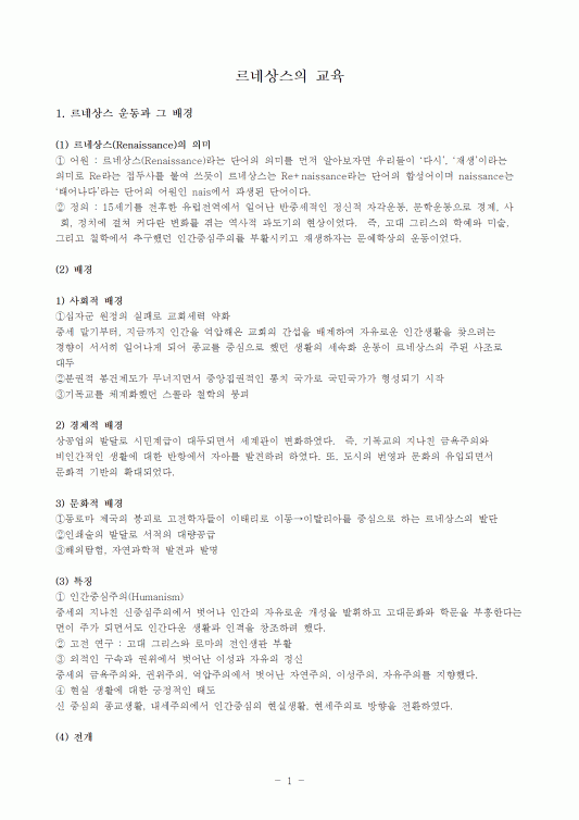 르네상스의 교육