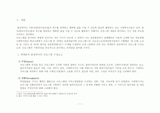 체계론적관점에서의 프로그램 분석