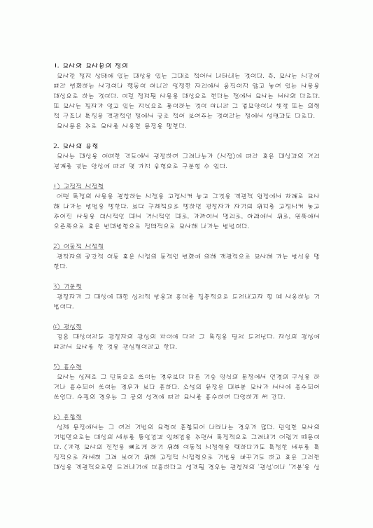 문학에서의 묘사문