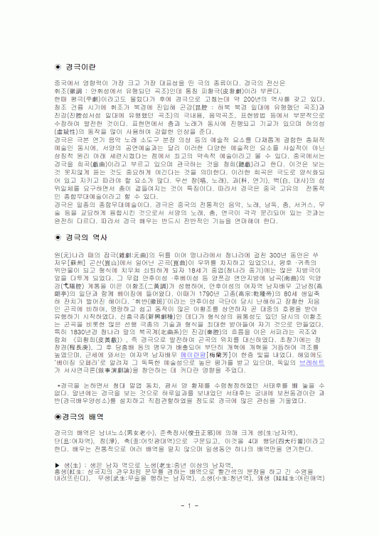 경극에 대하여 현대경극 경극의 인기비결 중국 중국문화 주거와 문화