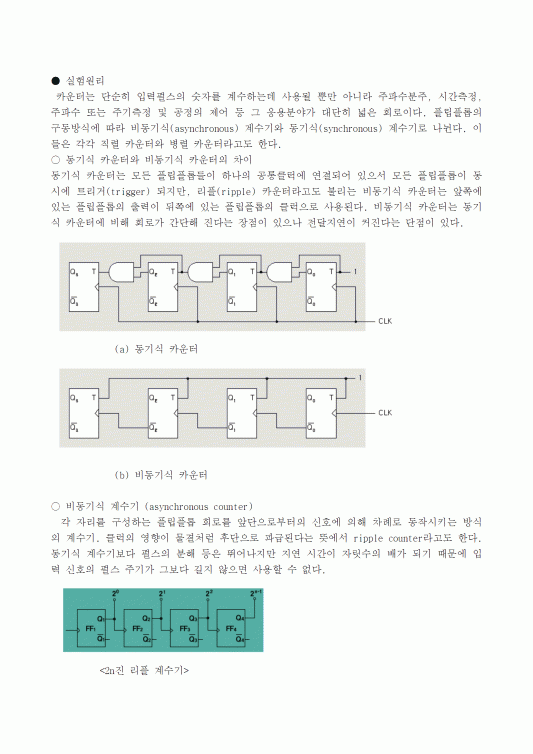 예비,결과보고서 - 비동기 계수기,동기 계수기